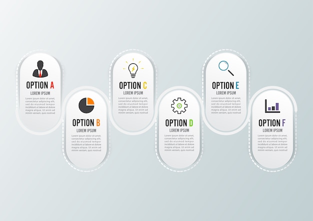Premium Vector | Template timeline infographic number for six position. Premium Vector | Template timeline infographic number for six position.