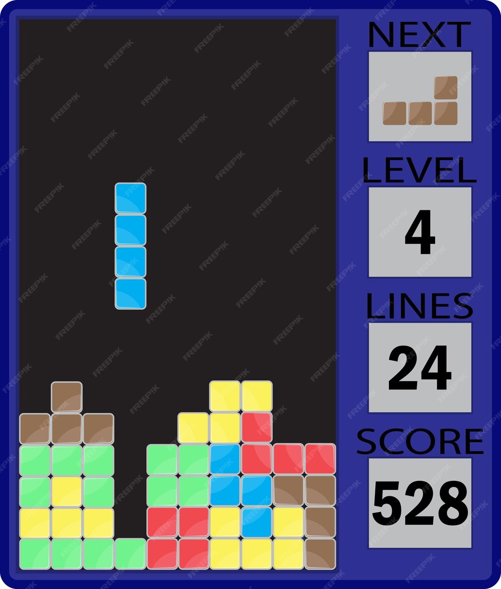 Premium Vector | Tetris device interface tetris gaming device interface ...
