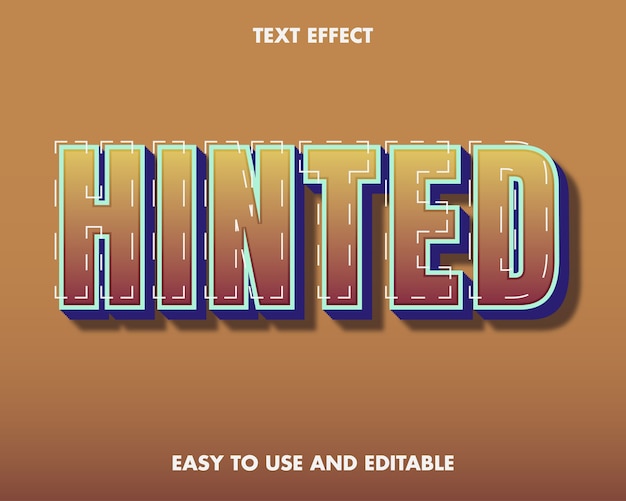 Premium Vector | Text effect hinted. editable font style. Premium Vector | Text effect hinted. editable font style.