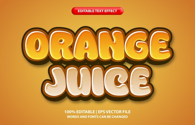 Premium Vector | Text effect orange juice Premium Vector | Text effect orange juice