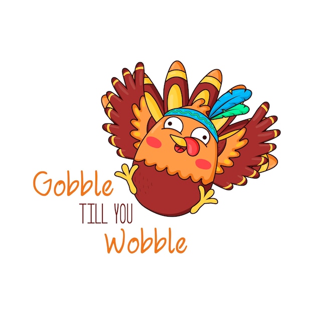 Premium Vector Thanksgiving Greeting Card Template With Turkey And