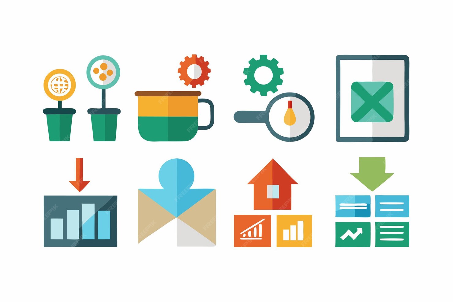 This collection features linear icons illustrating sorting and ...