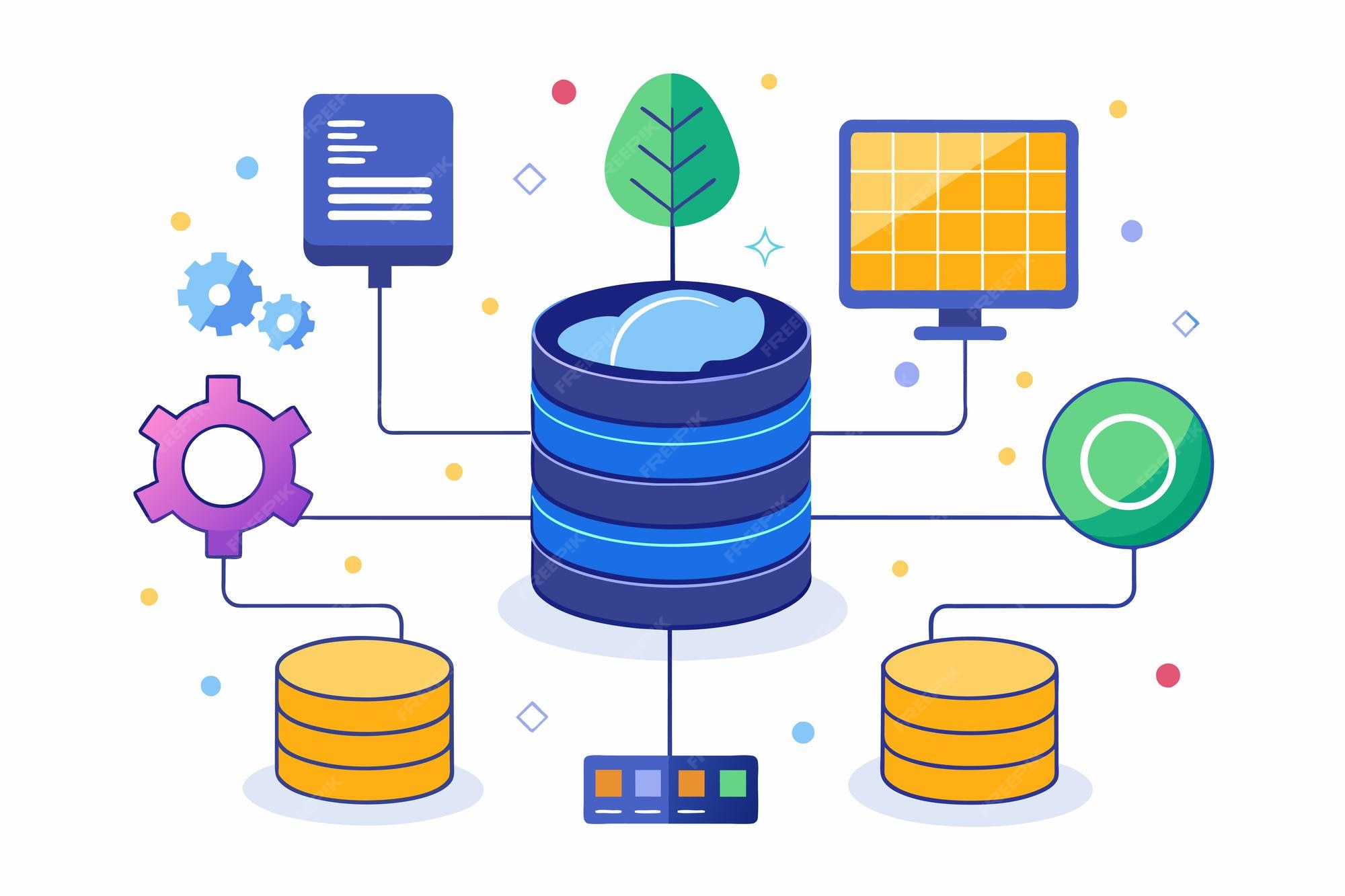 This visual depicts a simplified database analysis showing connections ...