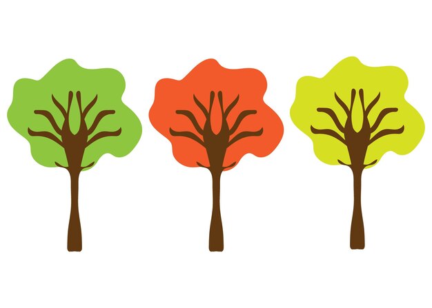 Premium Vector Three Different Color Tress Design
