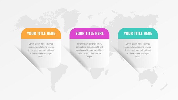 Premium Vector | Three point abstract infographic element business strategy Premium Vector | Three point abstract infographic element business strategy