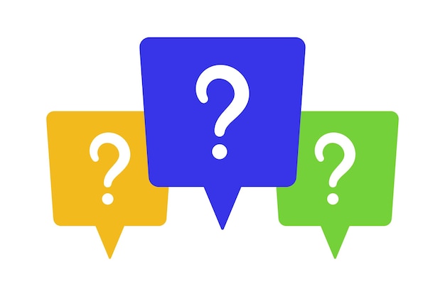 Premium Vector | Three Question Marks Speech Bubbles Premium Vector | Three Question Marks Speech Bubbles
