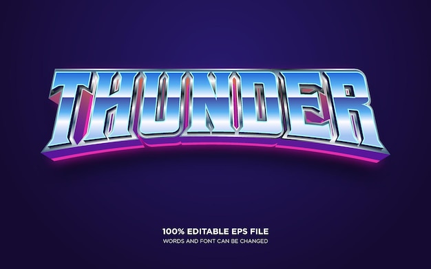 Premium Vector | Thunder editable text style effect Premium Vector | Thunder editable text style effect