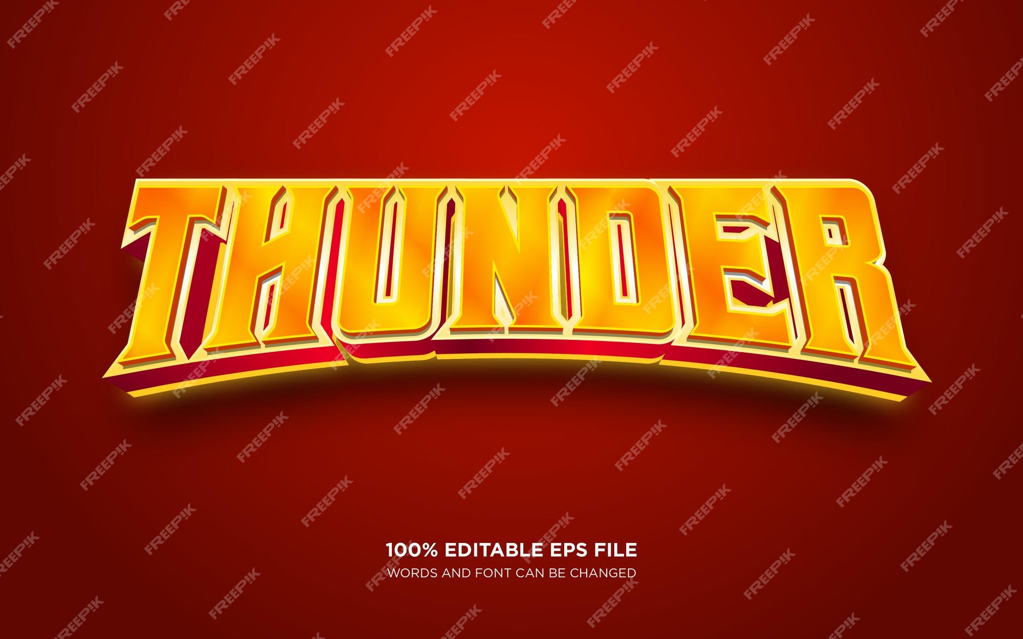 Premium Vector | Thunder editable text style effect Premium Vector | Thunder editable text style effect