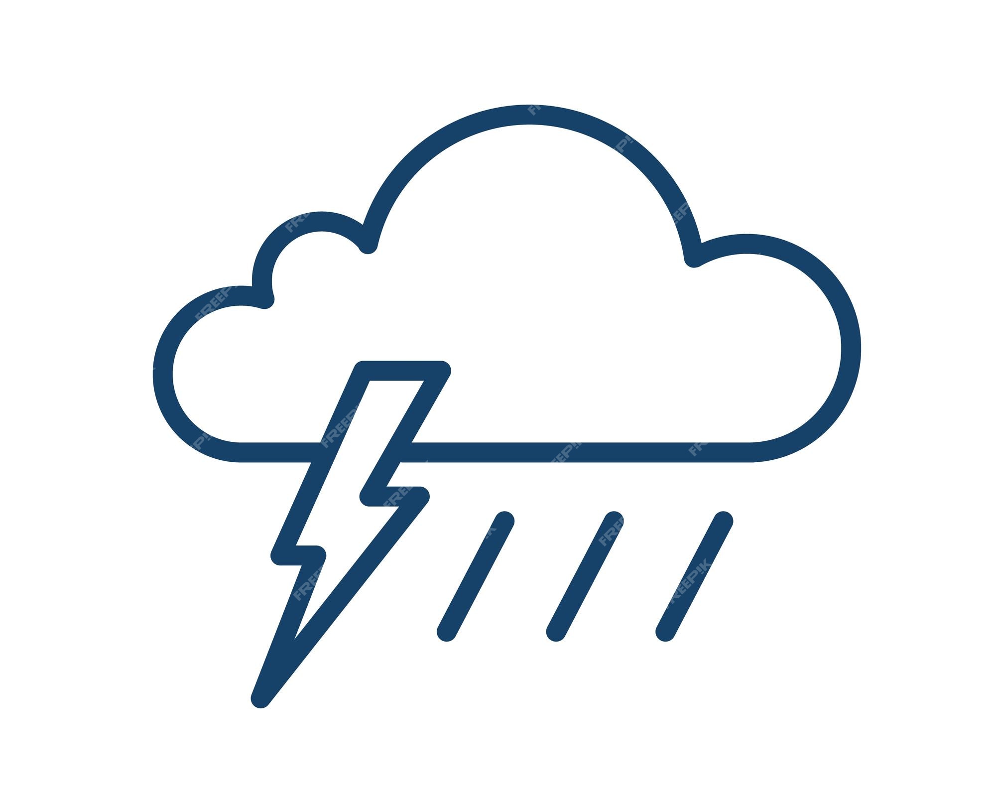 Premium Vector | Thunder storm icon with cloud, lightning and rain ... Premium Vector | Thunder storm icon with cloud, lightning and rain ...
