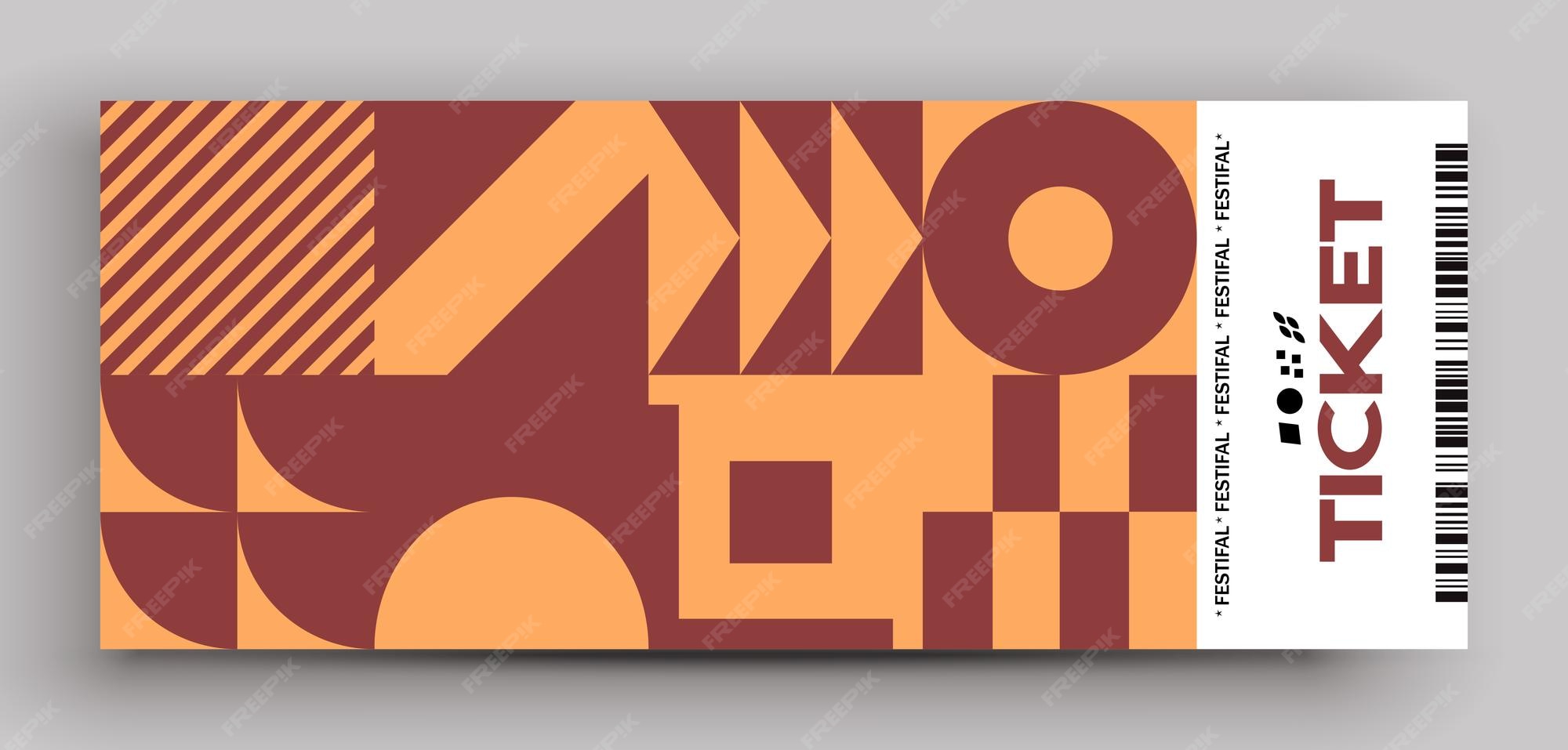 Premium Vector | Ticket vector template layout with abstract pattern ...