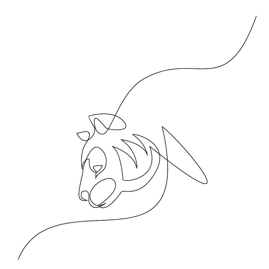 Premium Vector | Tiger continuous one line drawing vector design Premium Vector | Tiger continuous one line drawing vector design