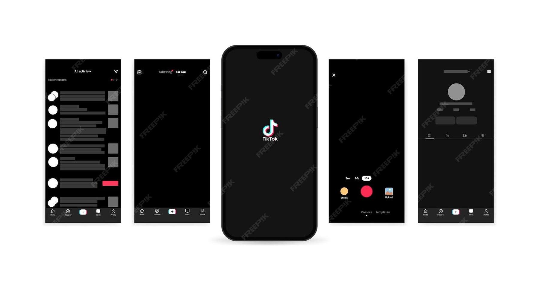 Premium Vector | Tik Tok interface layout Tik Tok pages mockup Social ... Premium Vector | Tik Tok interface layout Tik Tok pages mockup Social ...