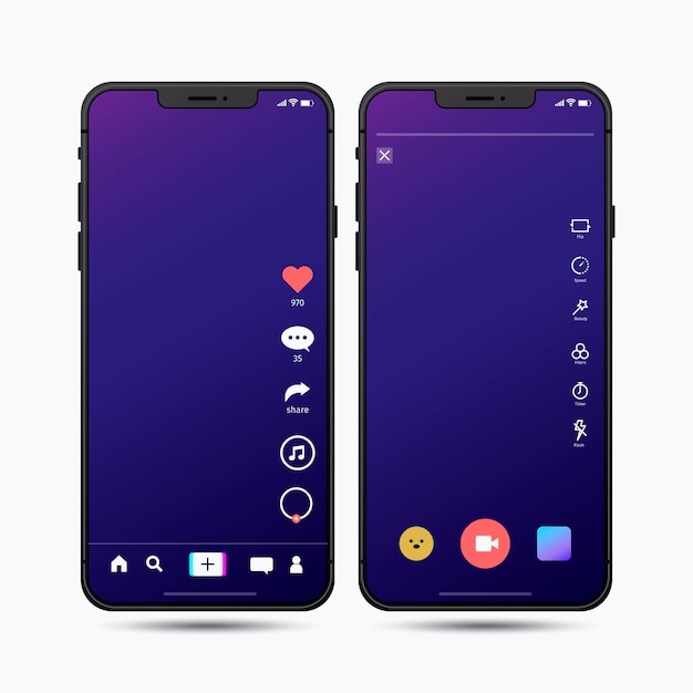 Premium Vector | Tiktok app interface pack Premium Vector | Tiktok app interface pack