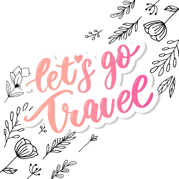 Premium Vector | Time to travel, handwritten lettering. Premium Vector | Time to travel, handwritten lettering.