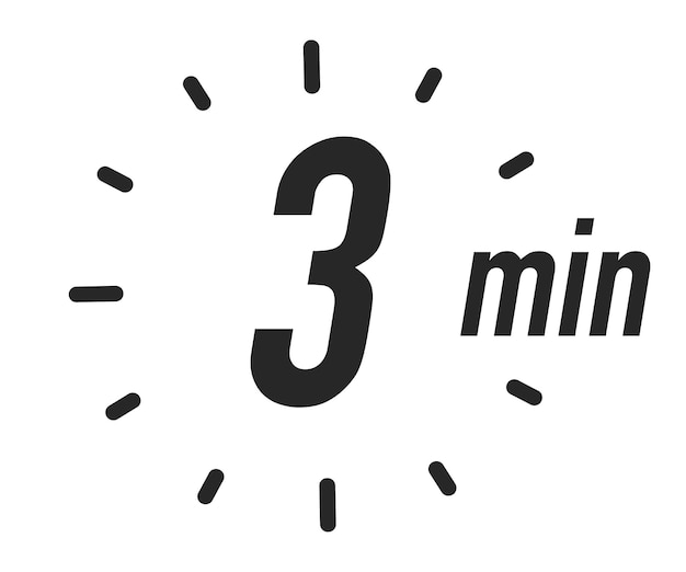 Premium Vector | Timer icons 3 minutes vector black color Premium Vector | Timer icons 3 minutes vector black color