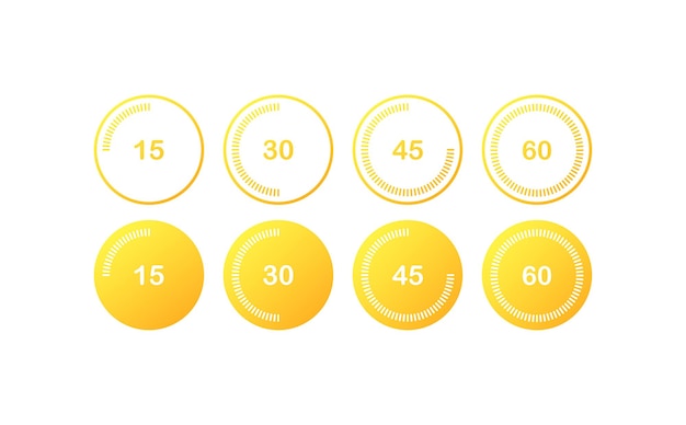 Premium Vector | Timer icons flat yellow vector icons Premium Vector | Timer icons flat yellow vector icons