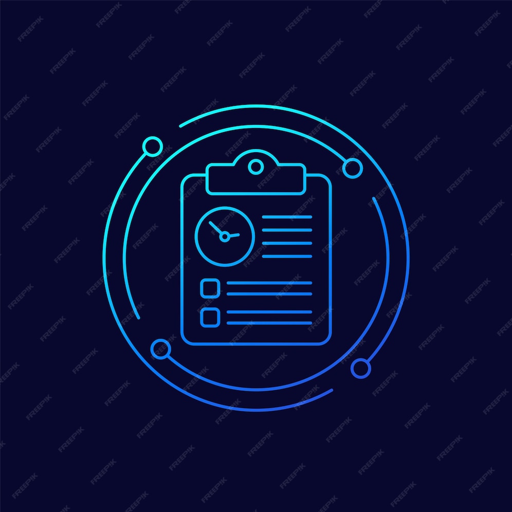 Premium Vector | Timesheet time tracking line vector icon Premium Vector | Timesheet time tracking line vector icon