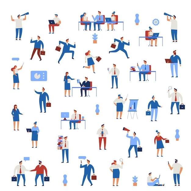 Premium Vector | Tiny business people, teamwork flat vector characters Premium Vector | Tiny business people, teamwork flat vector characters