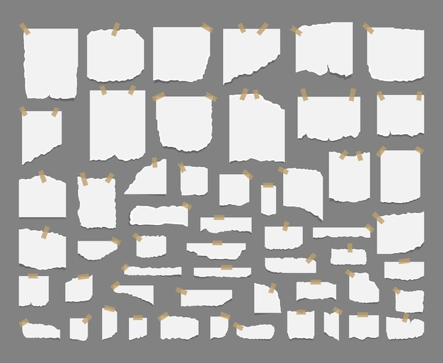 Premium Vector | Torn sheets of notebook white sheets and pieces of ... Premium Vector | Torn sheets of notebook white sheets and pieces of ...