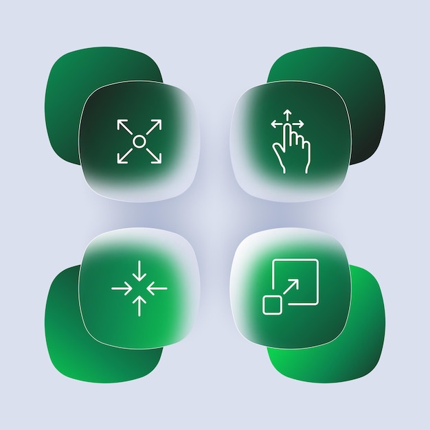 Premium Vector | Touch press set icon index finger decrease increase approximation scrolling ...