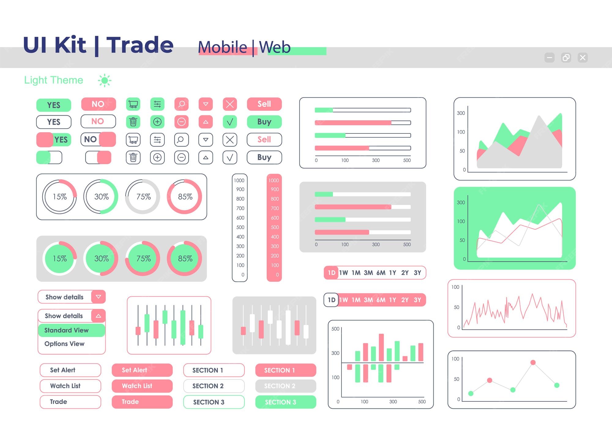 Premium Vector | Trade UI elements kit Business and commerce isolated ...