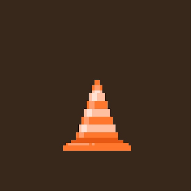 Premium Vector | Traffic cone in pixel style Premium Vector | Traffic cone in pixel style