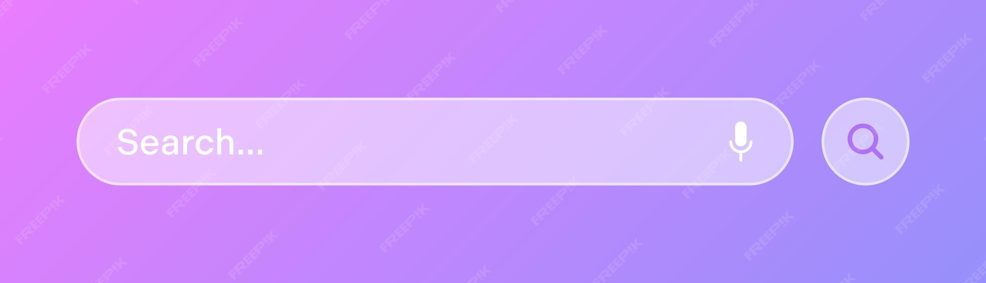 투명한 검색 바 인터넷 브라우저 엔진 검색 상자 주소 바와 텍스트 필드 Ui 디자인 웹 아이콘과 버튼 버튼을 가진 웹 사이트 인터페이스 요소 터 일러스트레이션 프리미엄 벡터