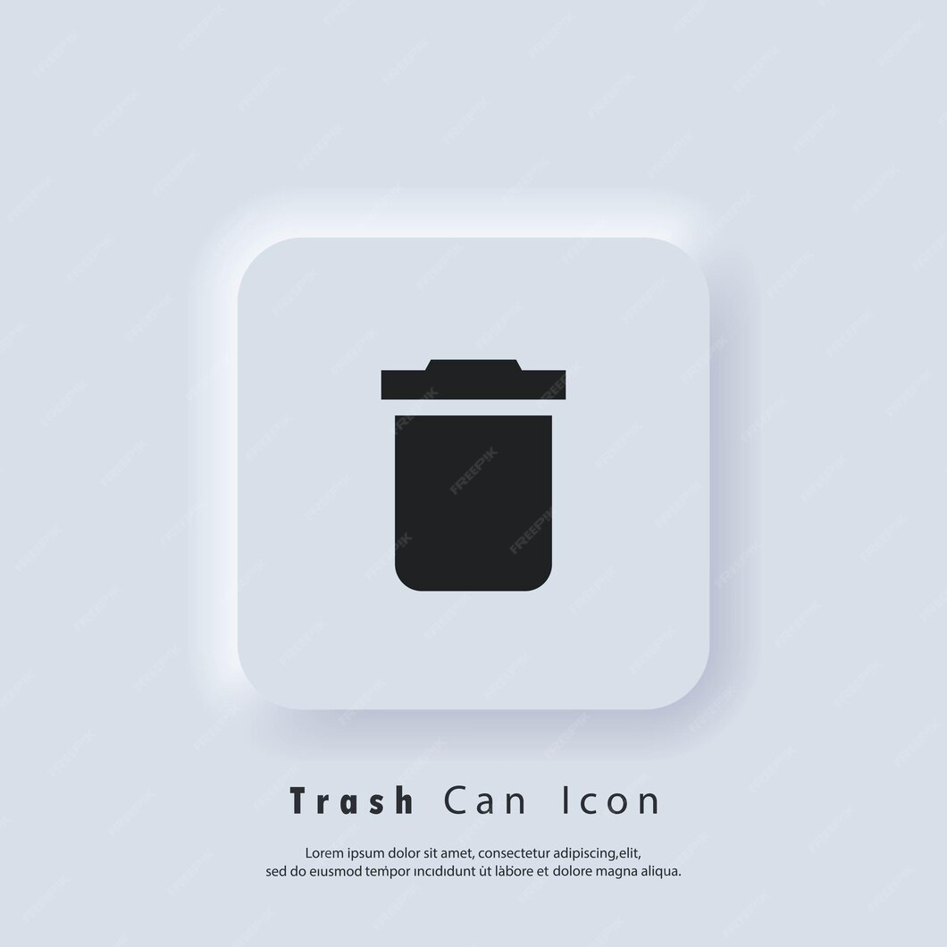 Premium Vector | Trash can icon. delete button. rubbish basket. vector ...