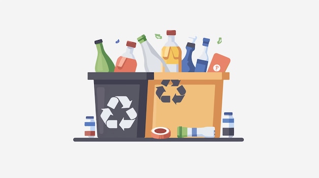A trash can with a trash can and a trash can | Premium AI-generated vector A trash can with a trash can and a trash can | Premium AI-generated vector