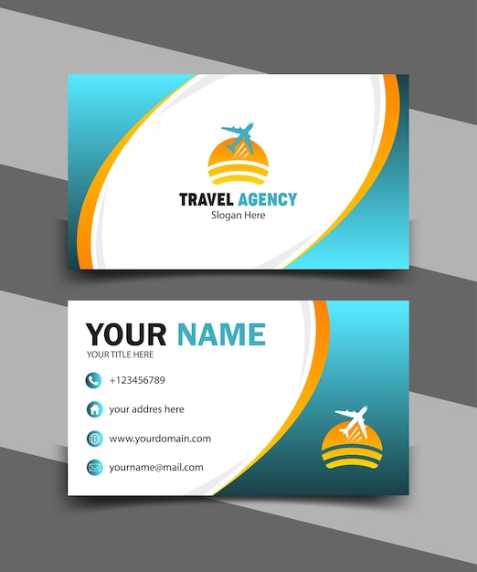 Premium Vector Travel Agency Business Card Business Card For Travel