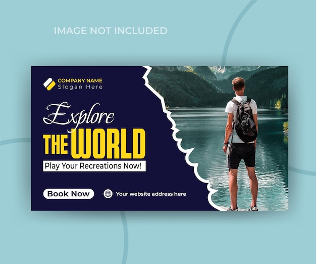 Premium Vector Travel Youtube Thumbnail Web Banner Design Online