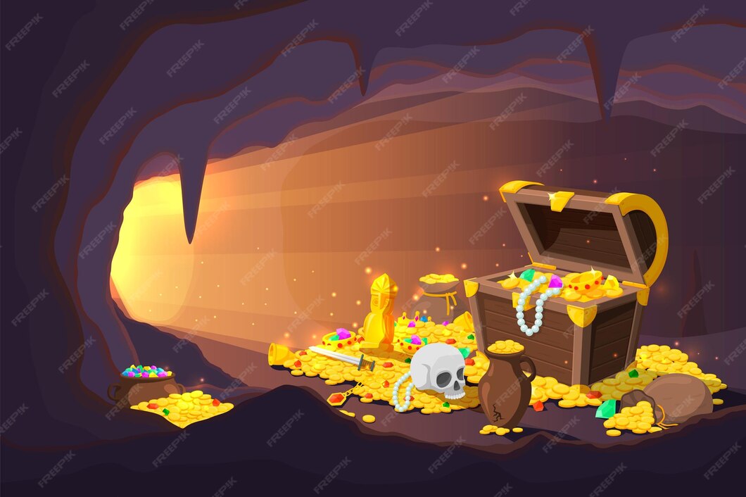 Premium Vector Treasure Cave Fantasy Game Location Cartoon Mine With