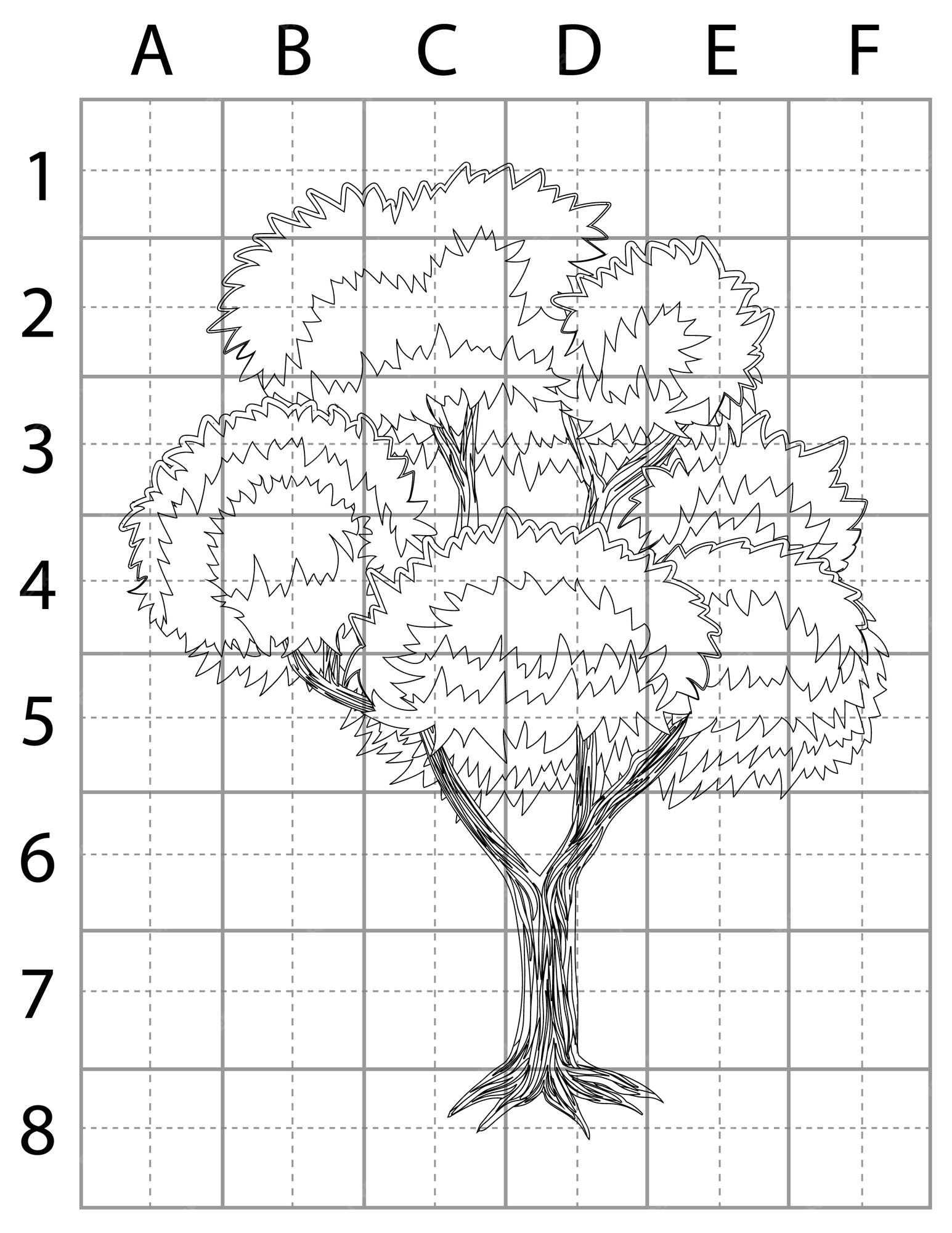 Premium Vector | Tree drawing page, learn to draw tree, how to draw ...