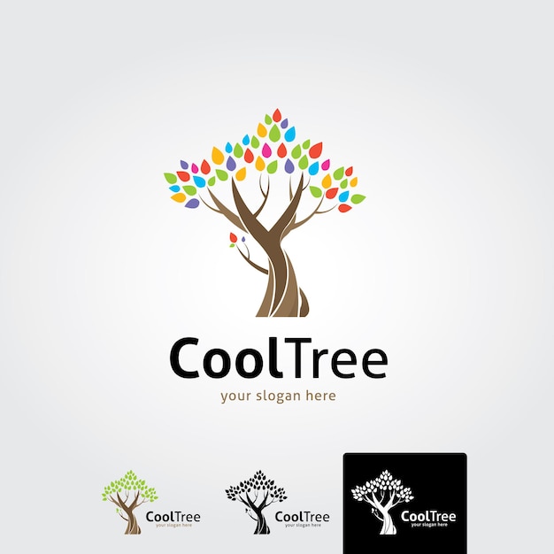 Premium Vector | Tree logo abstract design vector template negative ... Premium Vector | Tree logo abstract design vector template negative ...