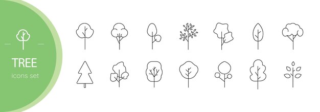 Premium Vector | Tree vector linear icons set Premium Vector | Tree vector linear icons set