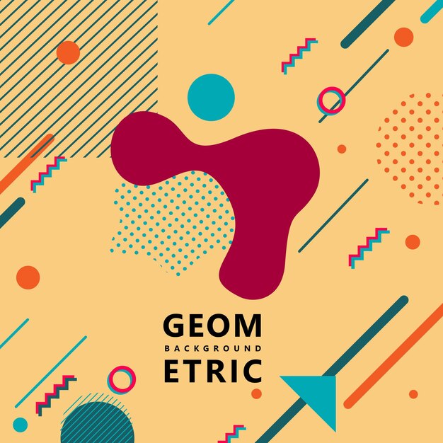 Premium Vector | Trendy geometric shapes memphis hipster background Premium Vector | Trendy geometric shapes memphis hipster background
