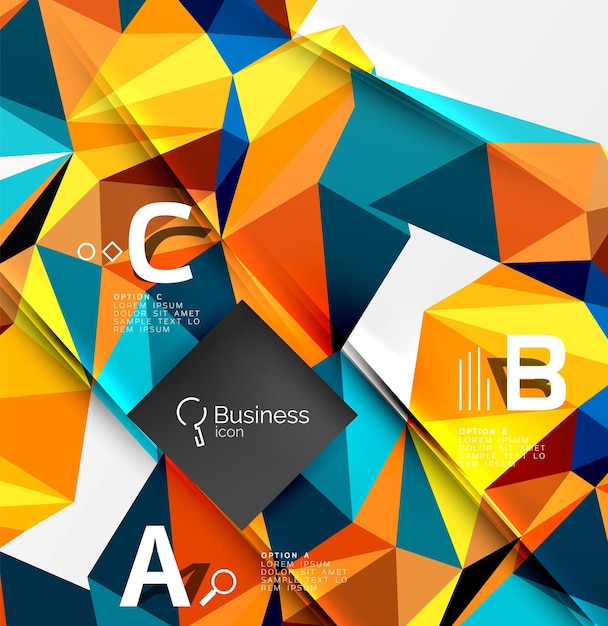 Premium Vector Triangle Mosaic Vector Abstract Template Vector