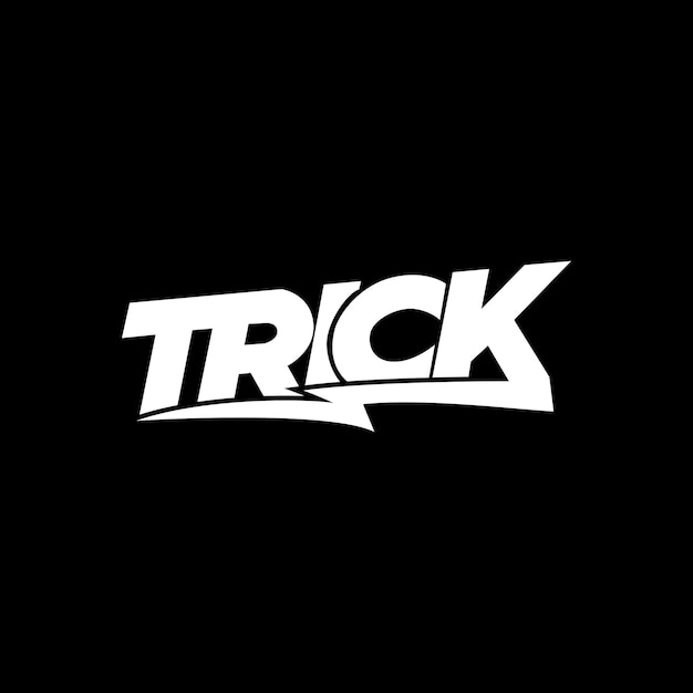 Premium Vector | Trick word text vector logo Premium Vector | Trick word text vector logo
