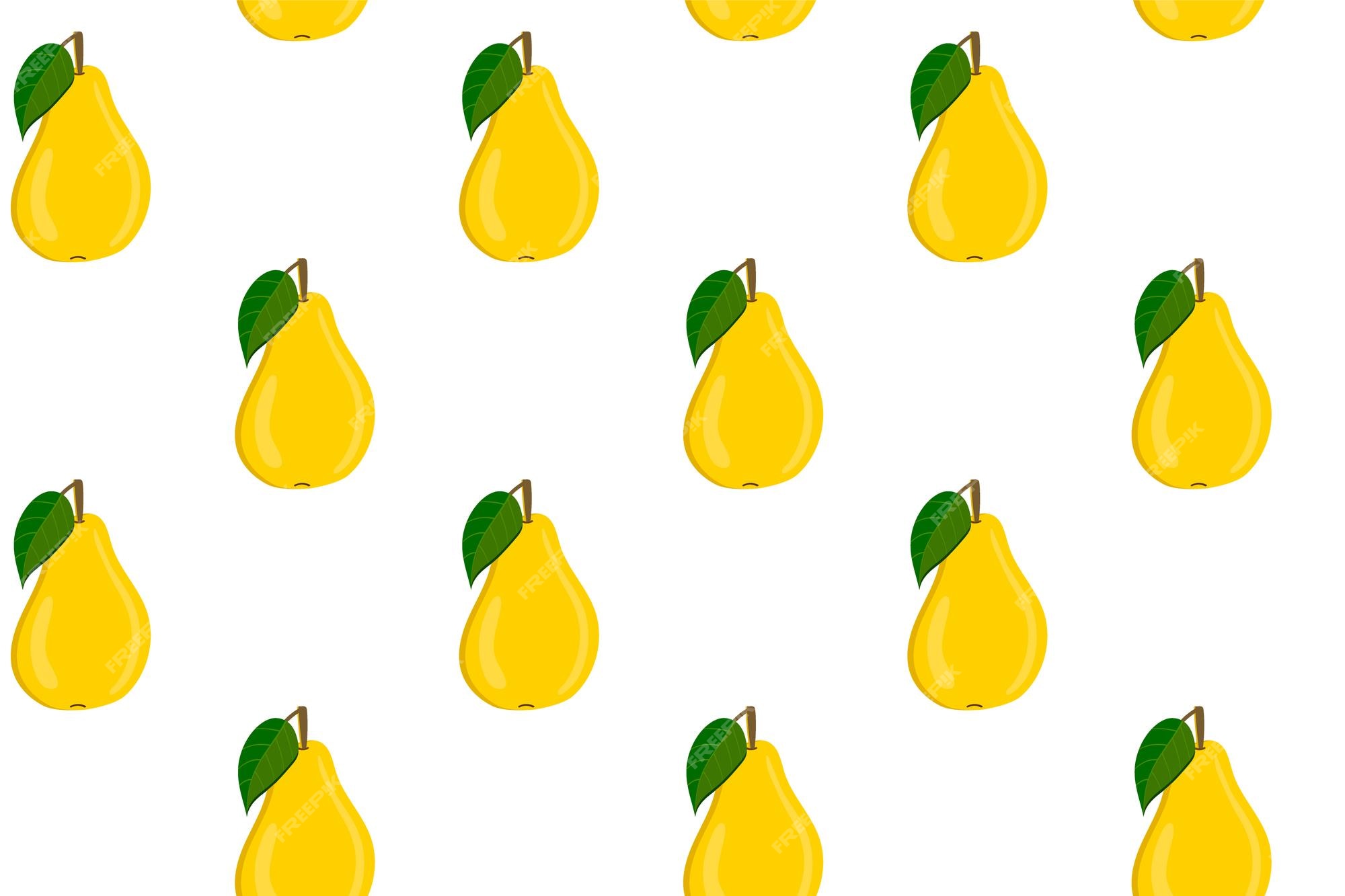 Premium Vector Tropical Background With Pears Fruit Repeated