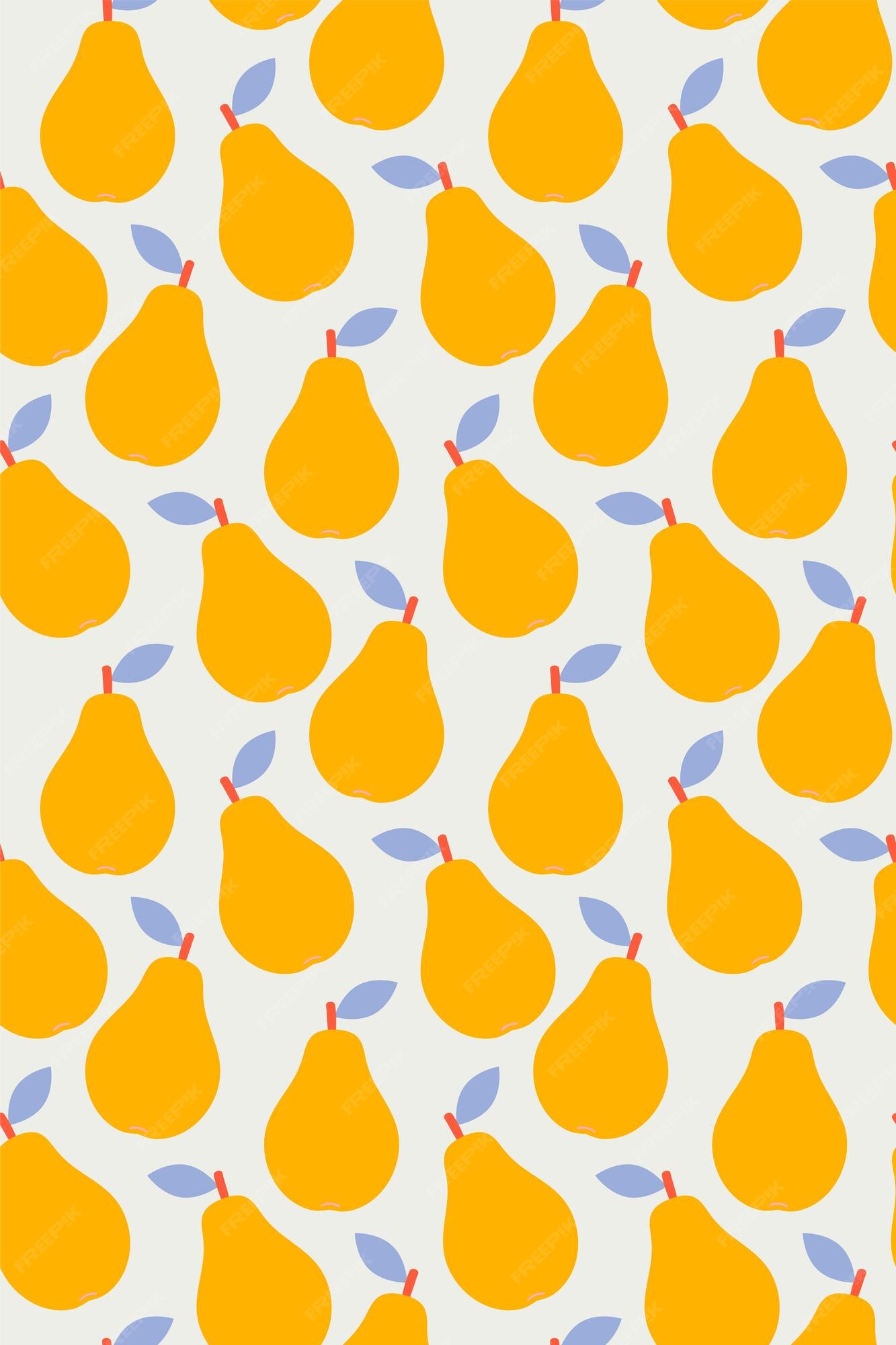 Premium Vector Tropical Background With Pears Fruit Repeated
