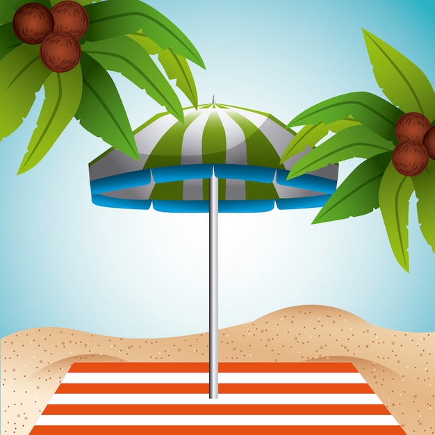 Premium Vector | Tropical beach vacation image Premium Vector | Tropical beach vacation image