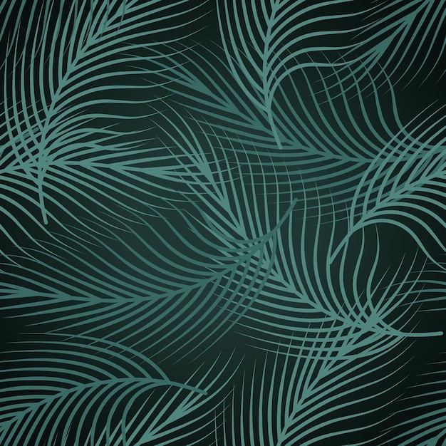 Premium Vector Tropical Palm Leaf Seamless Pattern