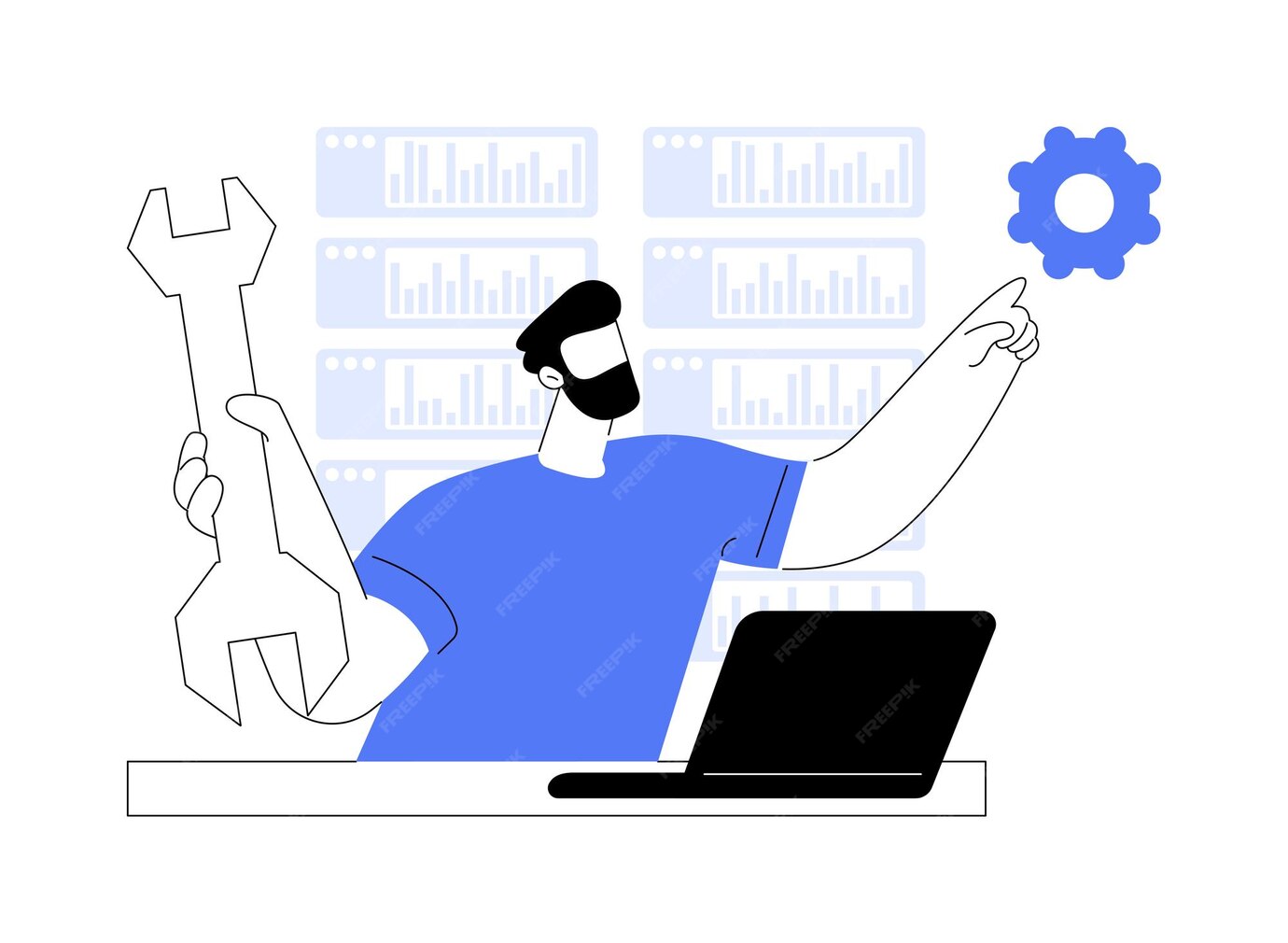 Premium Vector | Troubleshooting computer software abstract concept ...