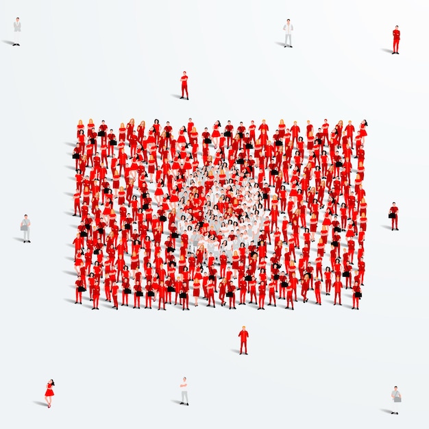 Premium Vector Tunisia Flag A Large Group Of People Form To Create