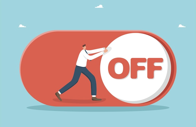 Premium Vector | Turn off the switch successful completion of work or ... Premium Vector | Turn off the switch successful completion of work or ...