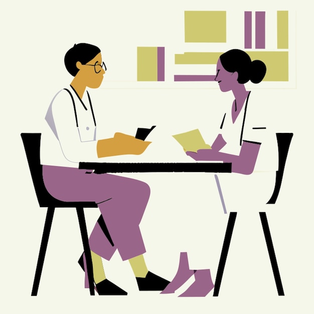Premium Vector Two Adult Teachers Looking Each Other Vector Illustration Flat 2