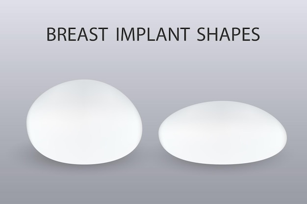 Premium Vector | Two different types of silicone breast implants, round ... Premium Vector | Two different types of silicone breast implants, round ...