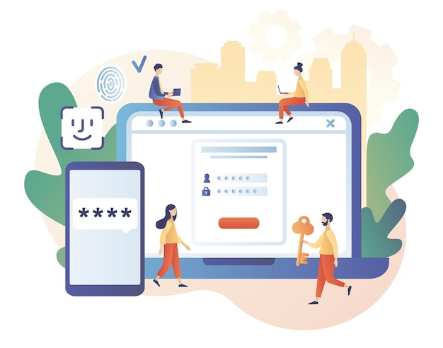 Premium Vector | Two factor verification. duo authentication ... Premium Vector | Two factor verification. duo authentication ...