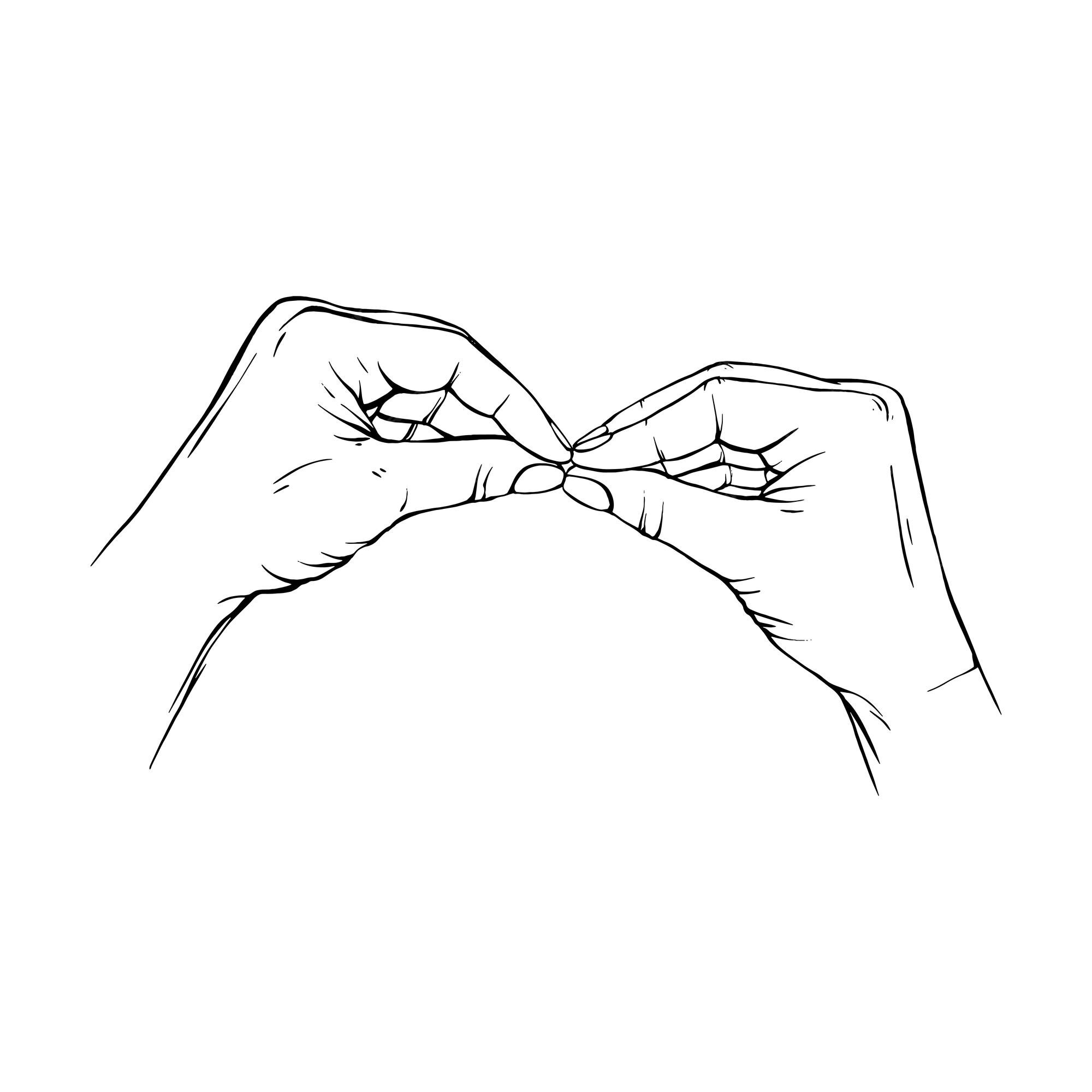 Premium Vector Two Hand Drawn Gesture Sketch Vector Illustration Line Art
