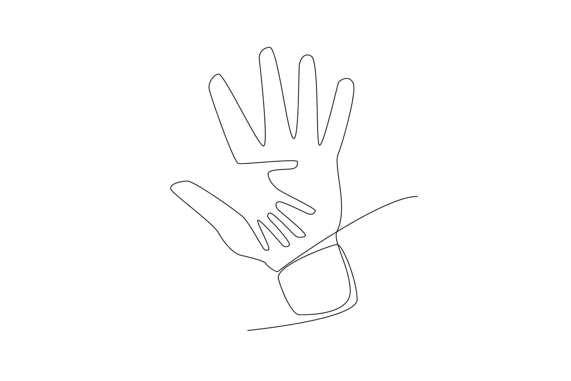 Premium Vector | Two hands hold each other line art Premium Vector | Two hands hold each other line art